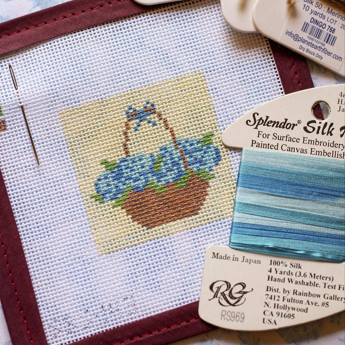 Hydrangea Mini Needlepoint Kit – Spellbound Stitchery