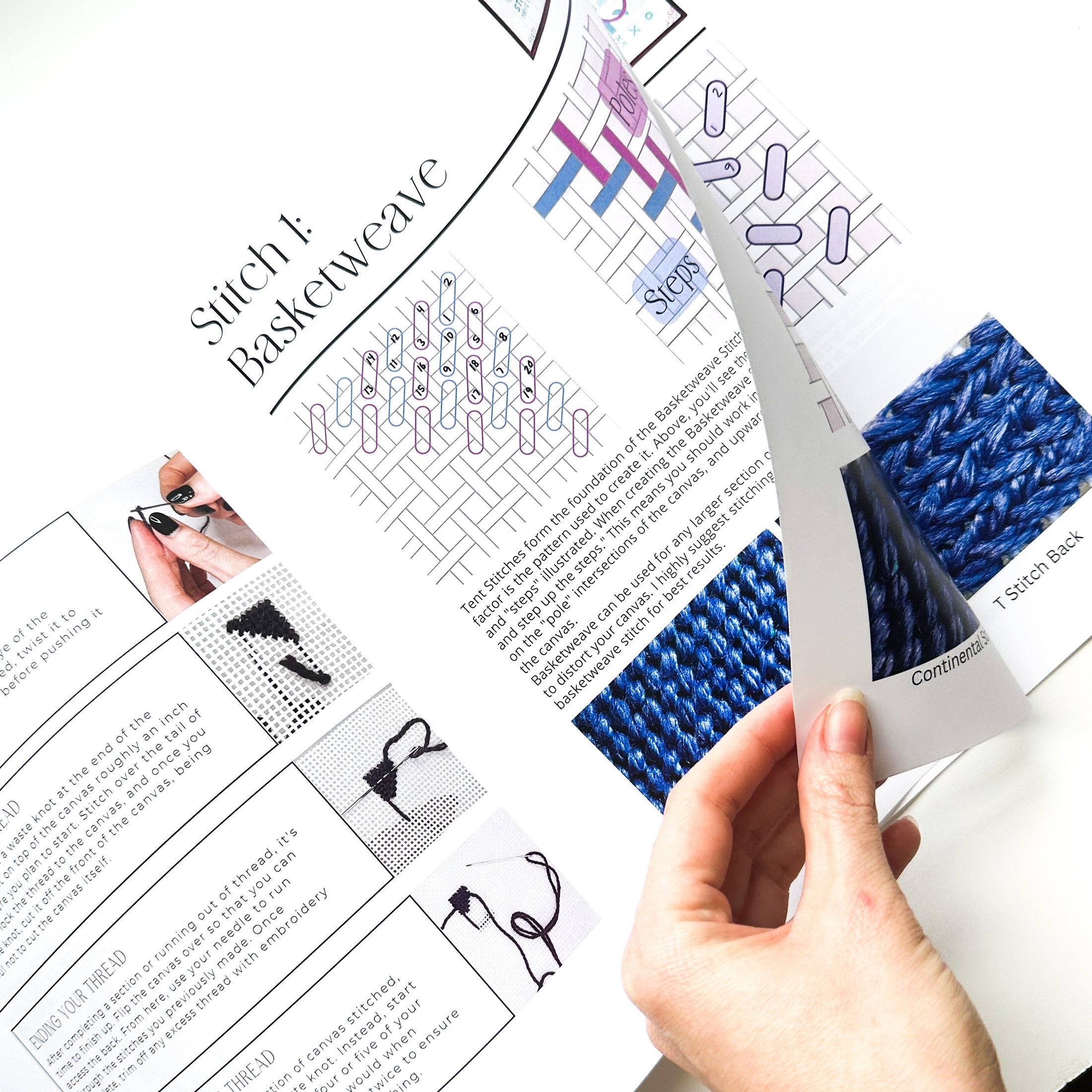 Beginner Needlepoint Stitch Sampler Kit + Class – Spellbound Stitchery