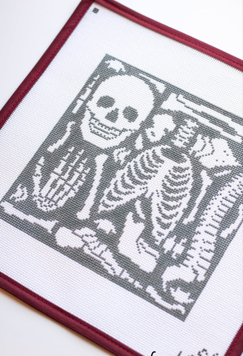 Scattered Skeleton Needlepoint Canvas 8x8” on 13 mesh – Spellbound ...