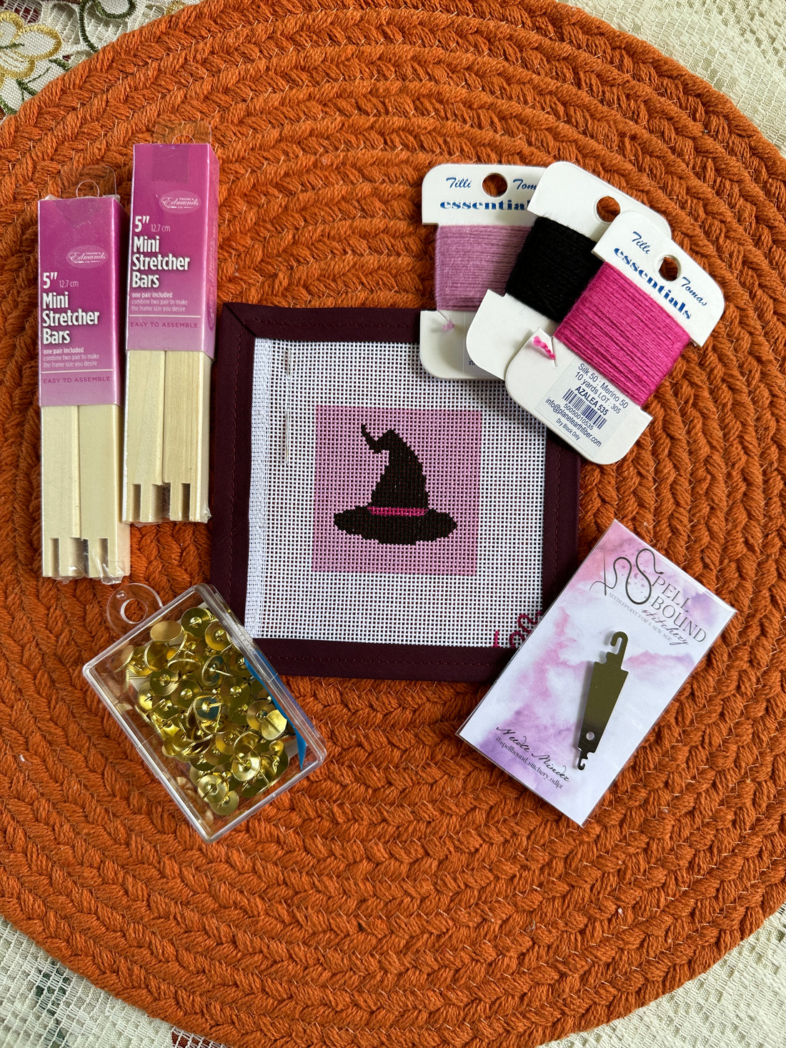 Witch Hat Mini Needlepoint Canvas – Spellbound Stitchery
