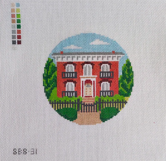 Savannah Mercer-Williams House 4” Round Needlepoint Canvas – Spellbound ...