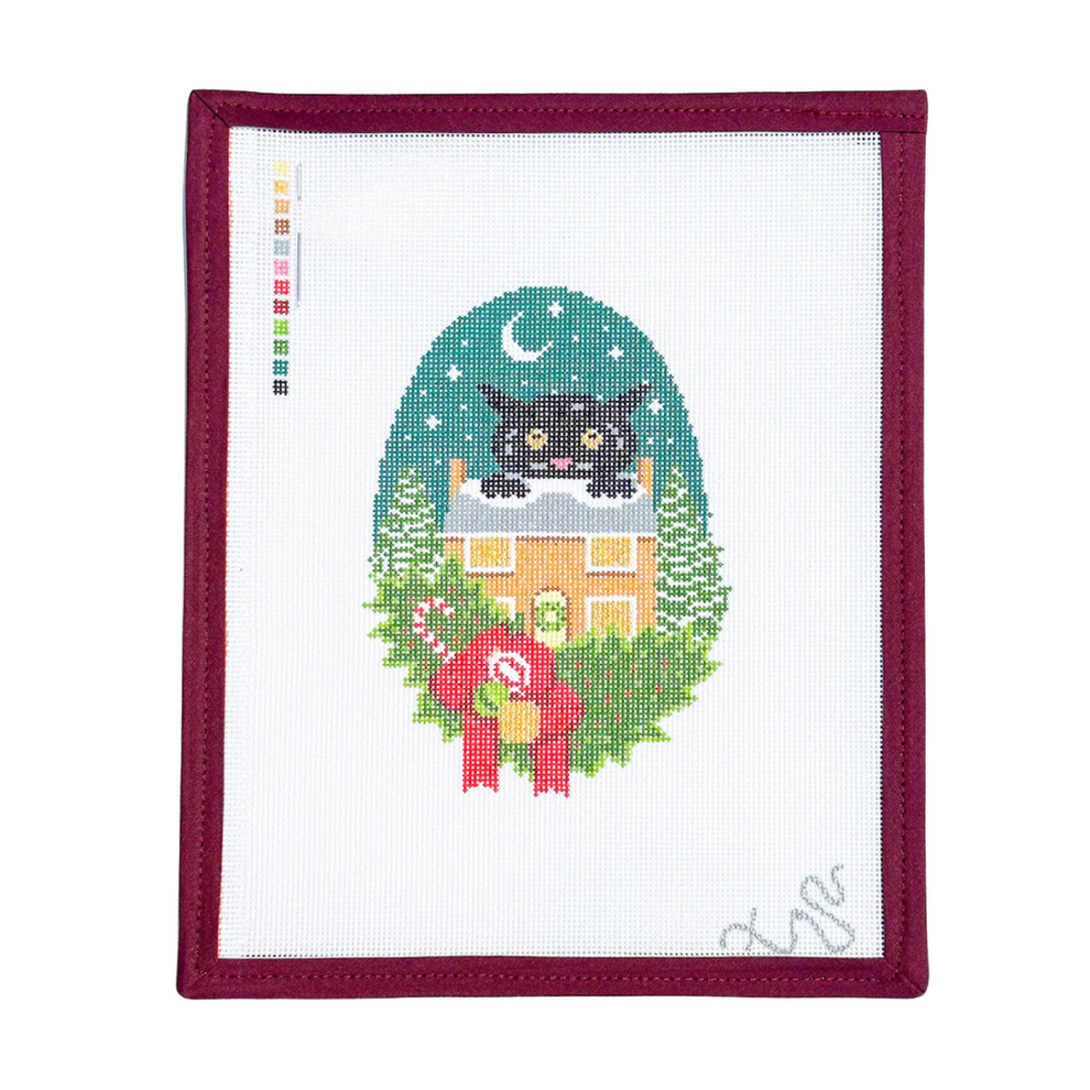 Icelandic Yule Cat Hand Painted Needlepoint Canvas – Spellbound Stitchery