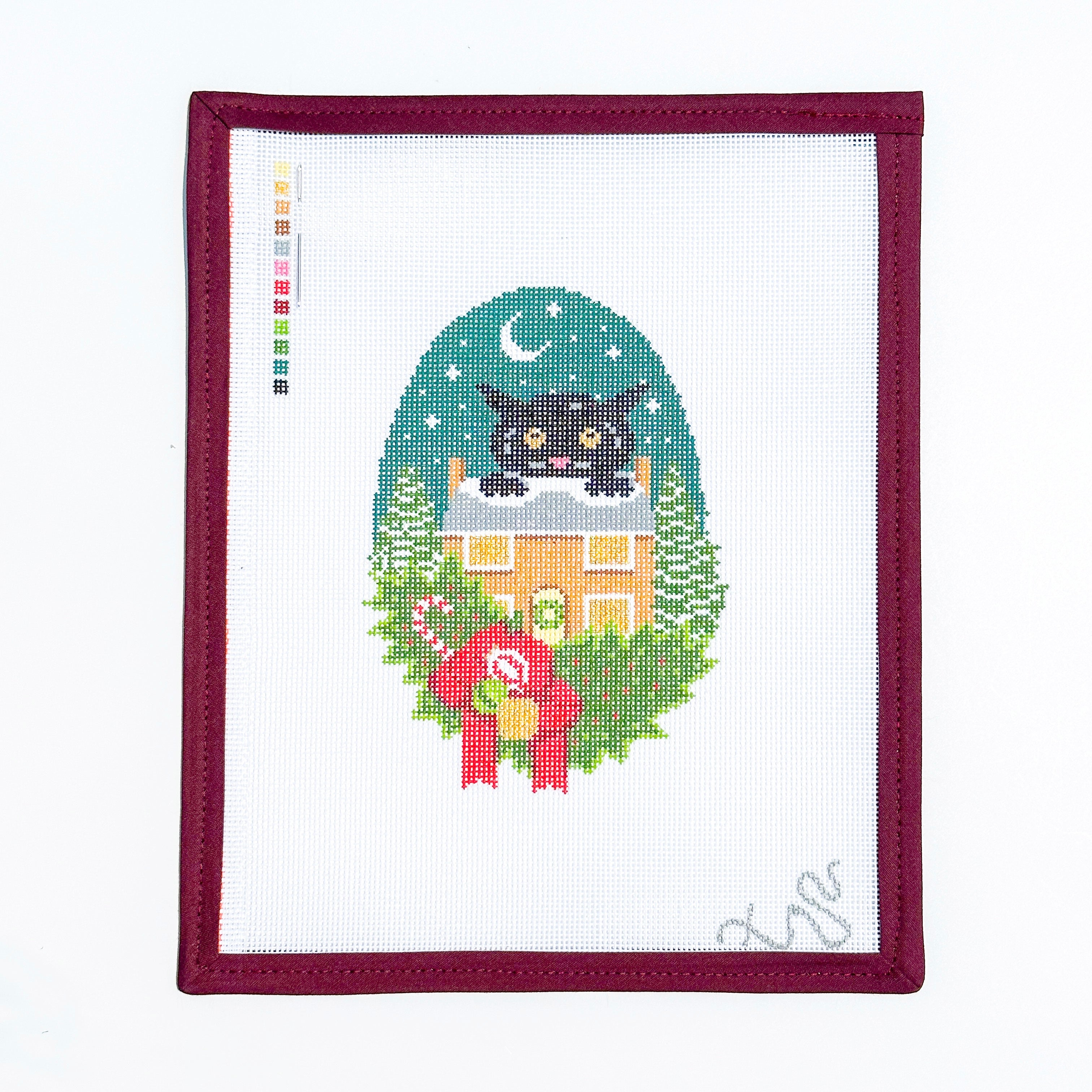 Icelandic Yule Cat Hand Painted Needlepoint Canvas – Spellbound Stitchery